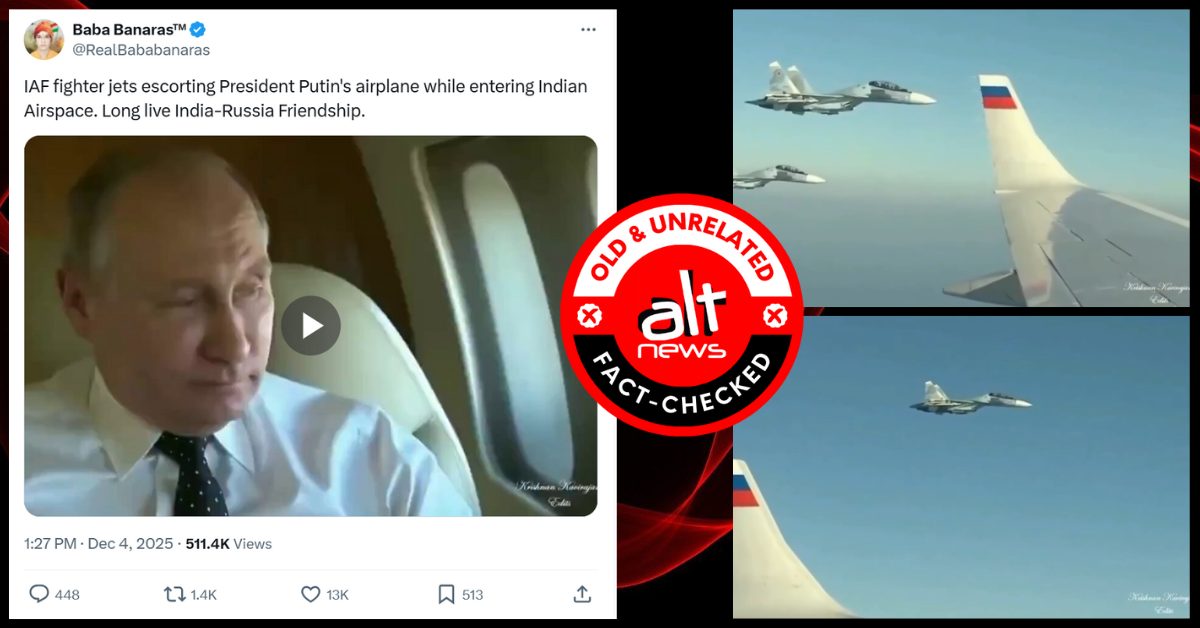 Vladimir Putin's plane escorted by IAF jets? 8-year-old video falsely ...
